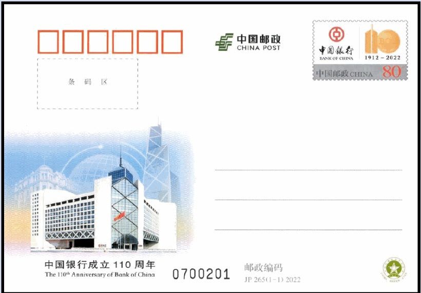 JP265 110 Anniv. Of Founding of Bank of China – Unicover
